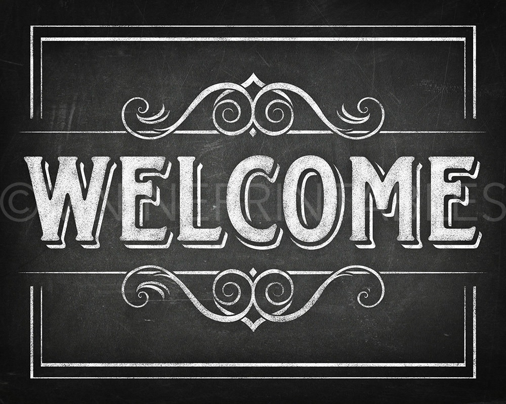 Chalkboard Printable Art / WELCOME / Sign Download, Chalkboard Wedding ...