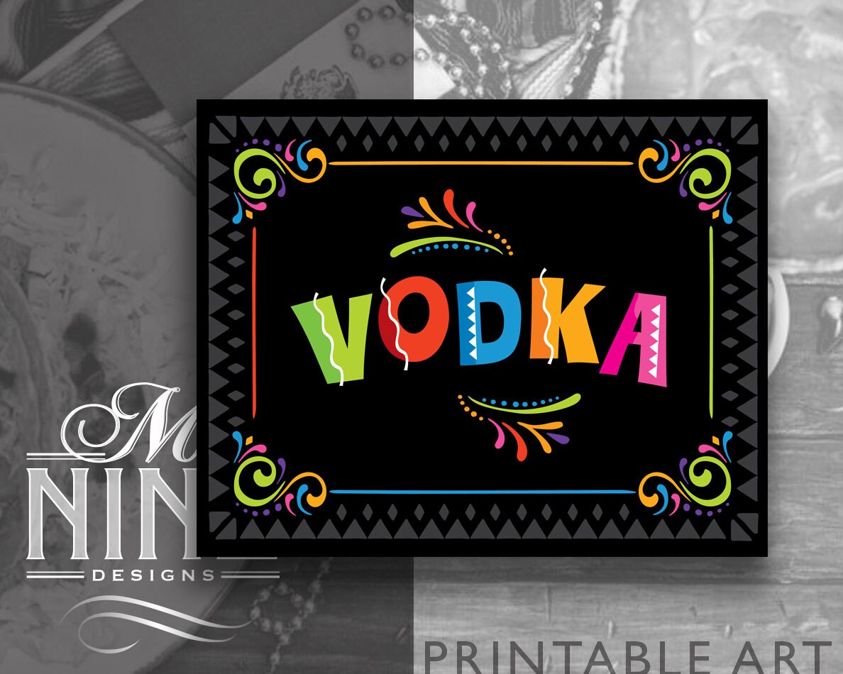 Fiesta Party Sign Printables VODKA Sign Downloads Cinco De - Etsy Canada