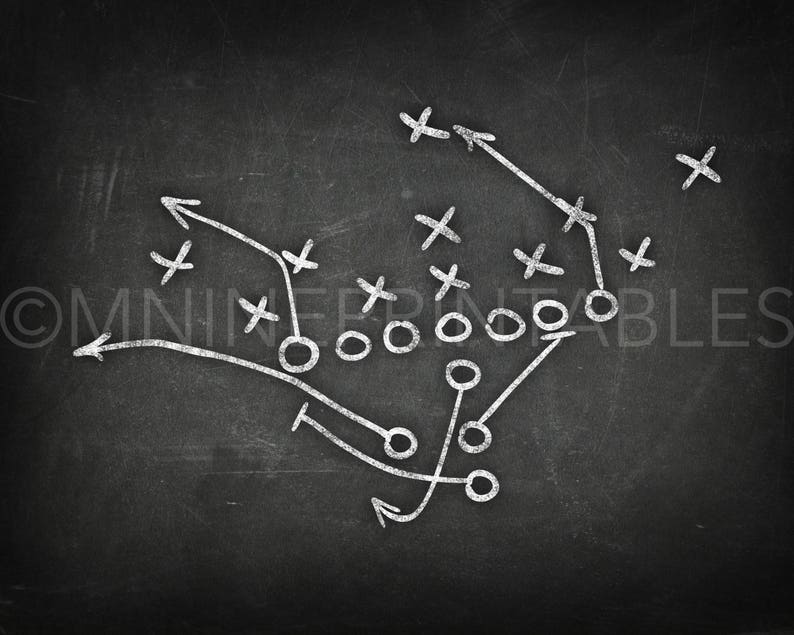 Chalkboard Football Party Printables Chalk Football Playbook - Etsy