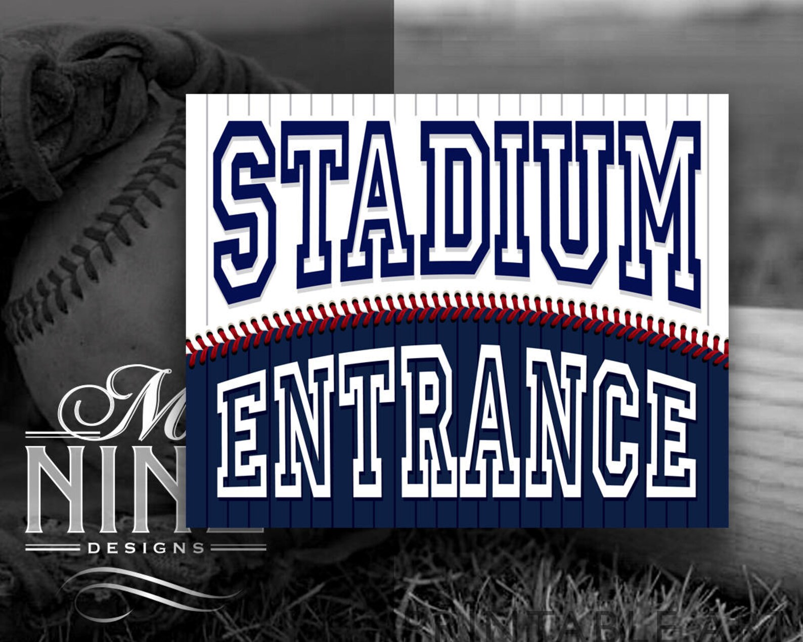 Baseball Party Sign Printables STADIUM ENTRANCE Sign - Etsy