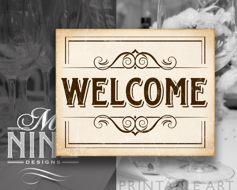 Rustic Printable Art welcome Party Download - Etsy
