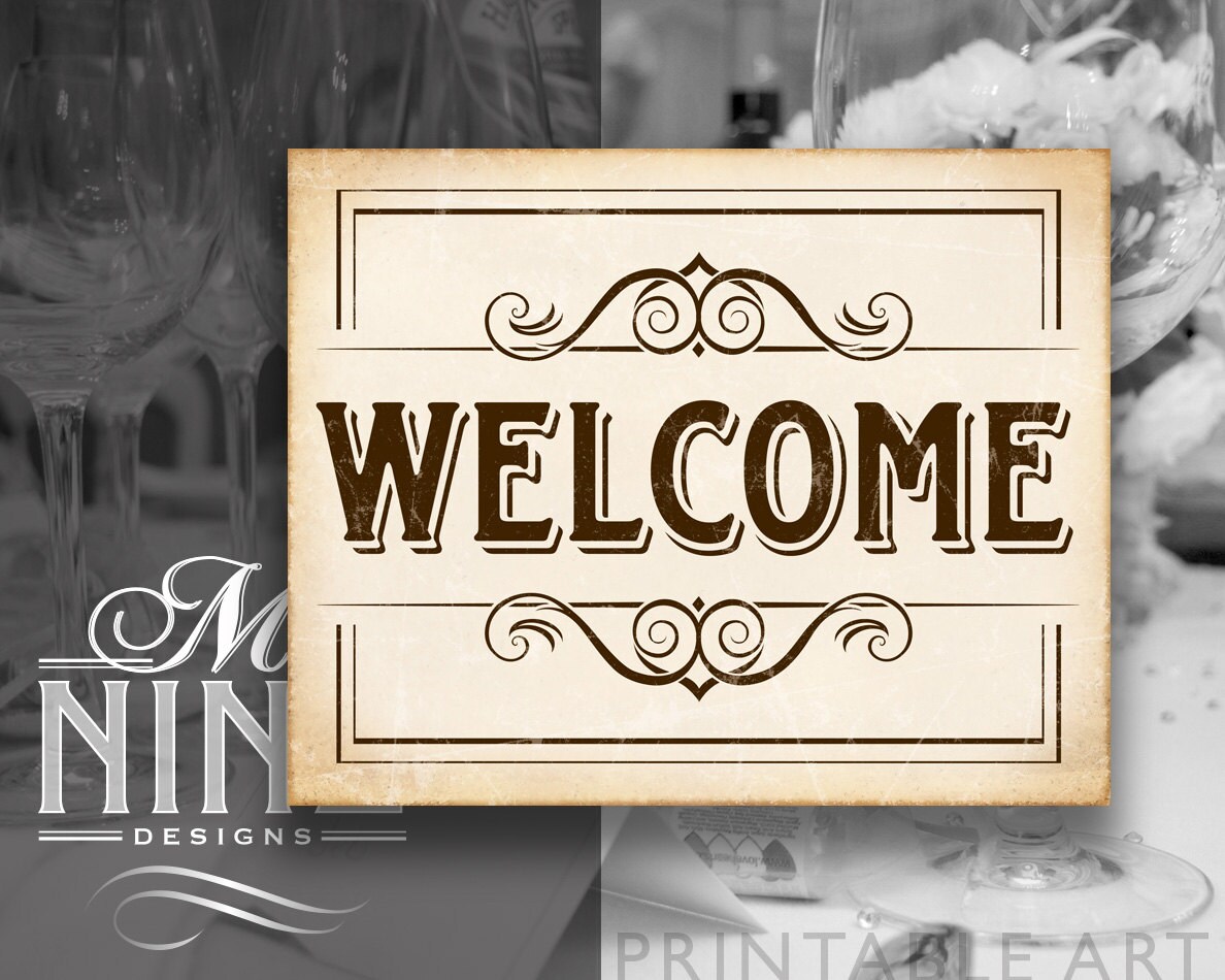 Rustic Printable Art WELCOME Party Download | Etsy