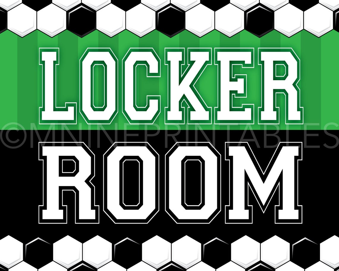 Soccer Party Sign Printables LOCKER ROOM Sign Digital | Etsy