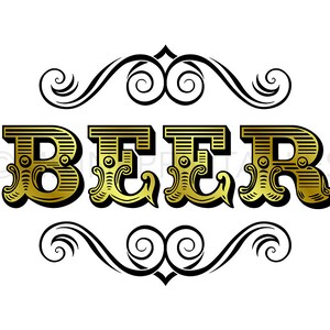 Gold Beer Printable Art "beer" Print Bar Art Download, Typography Print ...