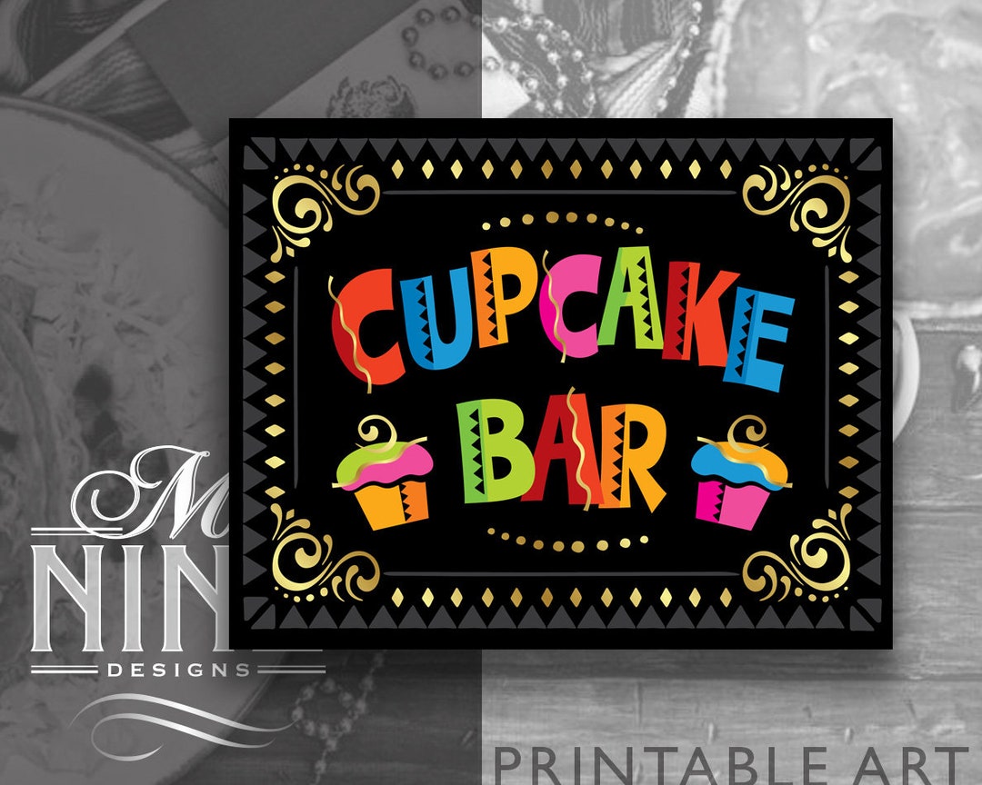 Fiesta Party Sign Printables | CUPCAKE BAR Sign Downloads | Cinco De ...