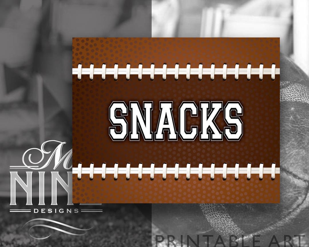 Football Party Sign Printables | SNACKS Sign | Digital Downloads ...
