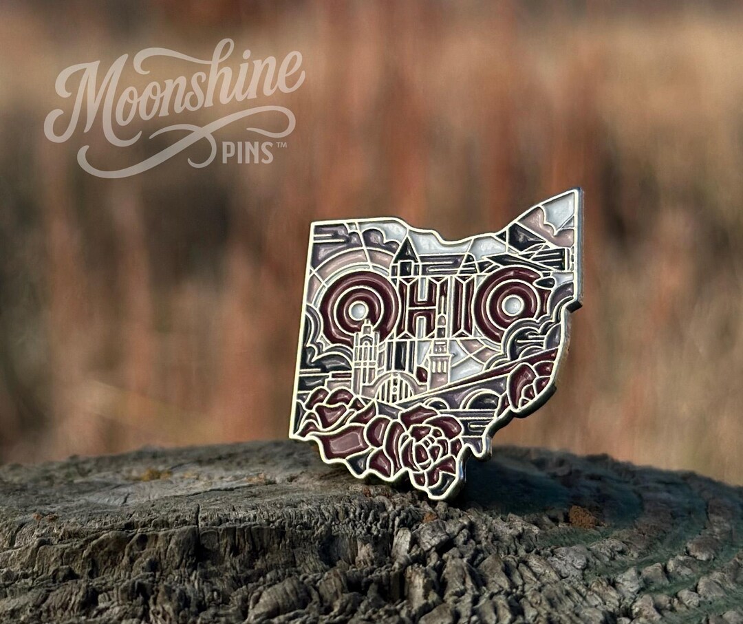 Ohio Enamel Lapel Pin, State Shape Pin, Ohio Gift for Travelers ...
