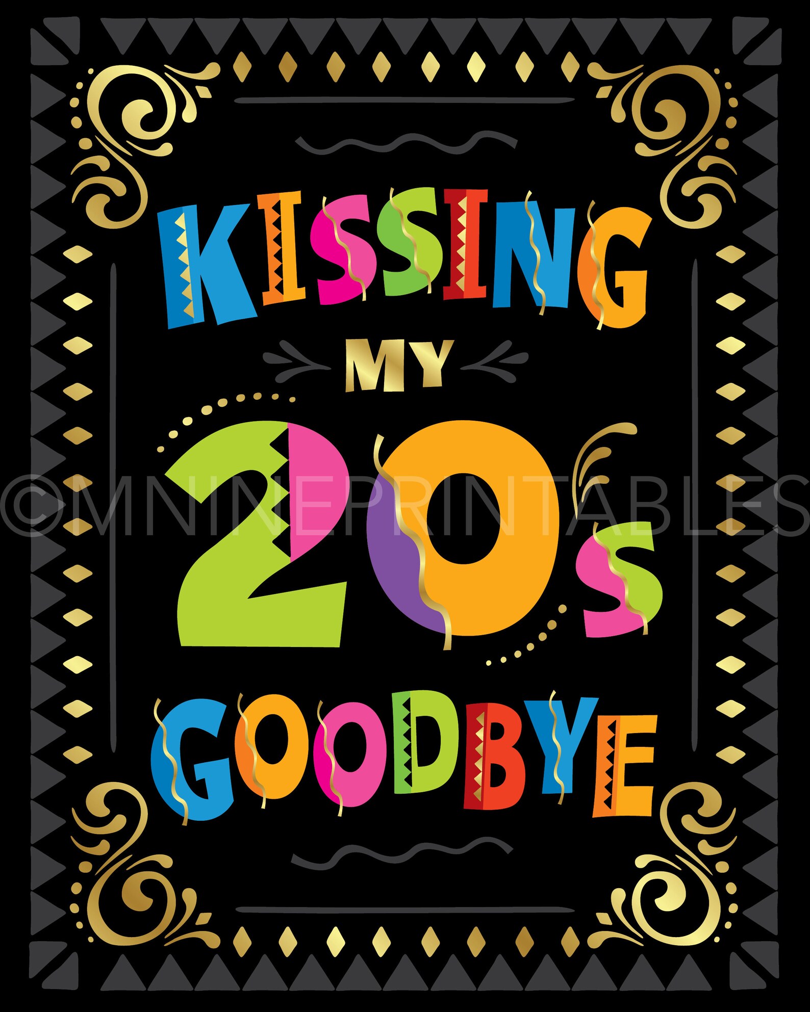 Fiesta Party Sign Printables Kissing My 20's Goodbye - Etsy