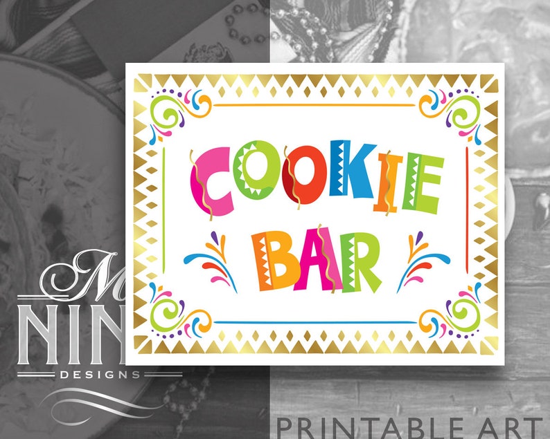 Cookie Sign Printables COOKIE BAR Sign Downloads Fiesta | Etsy