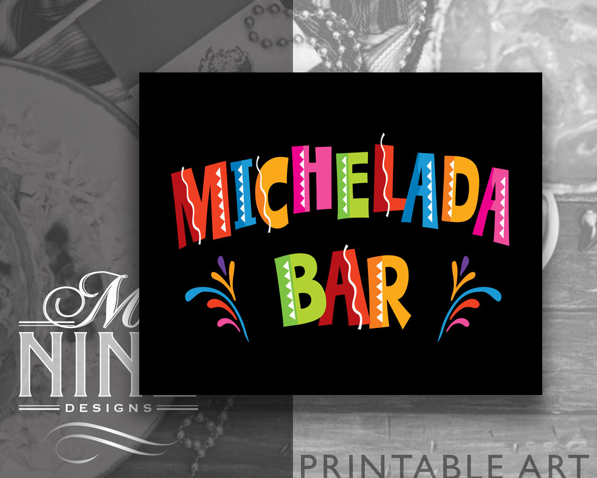 MICHELADA BAR Printable Sign Art Fiesta Party Signs - Etsy México