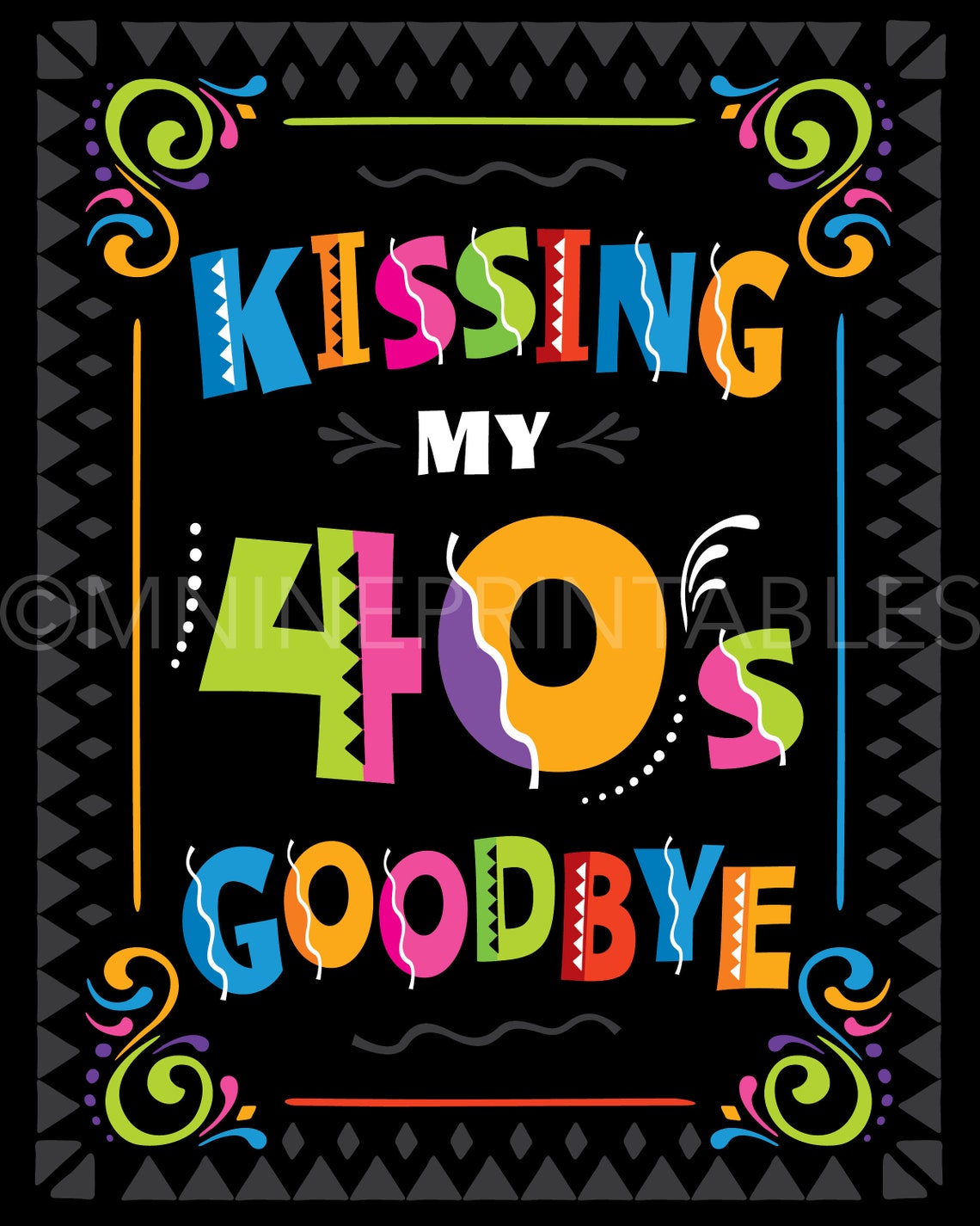 Fiesta Party Sign Printables Kissing My 40's Goodbye - Etsy