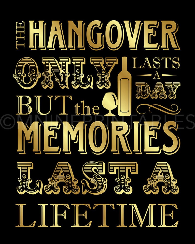Party Printable The Hangover Only Lasts A Day Etsy
