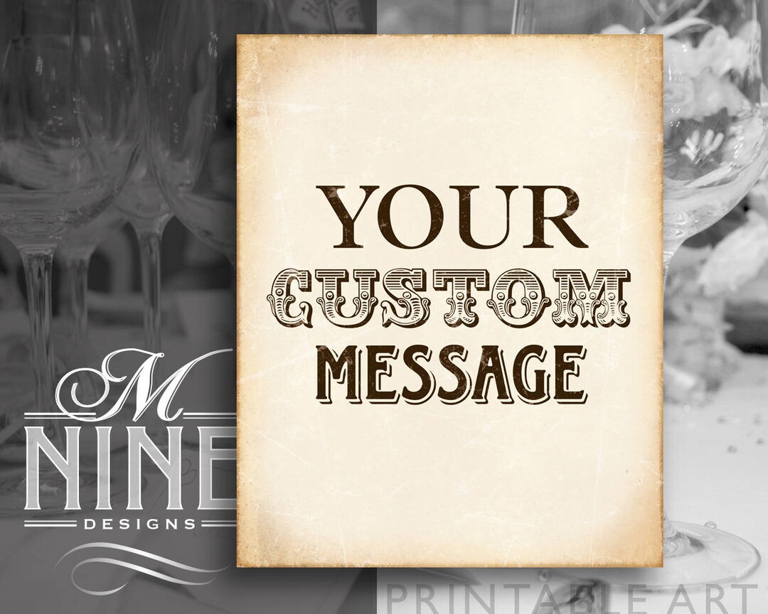 Rustic Sign Printables / Custom Message Order / Western Party - Etsy