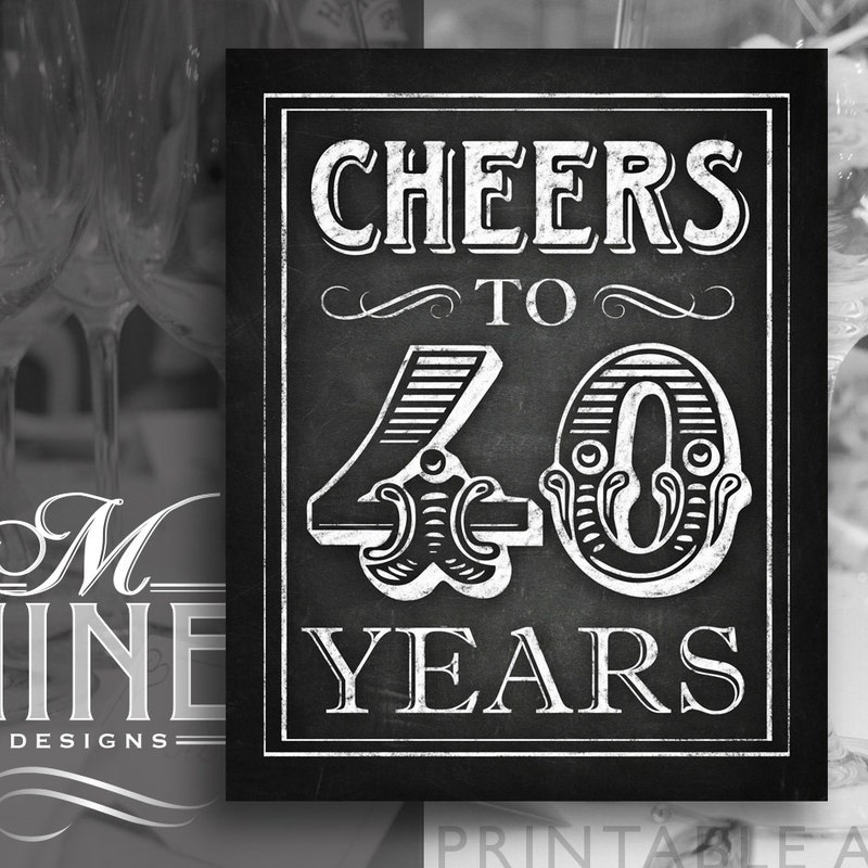 Cheers to 40 Years - Etsy