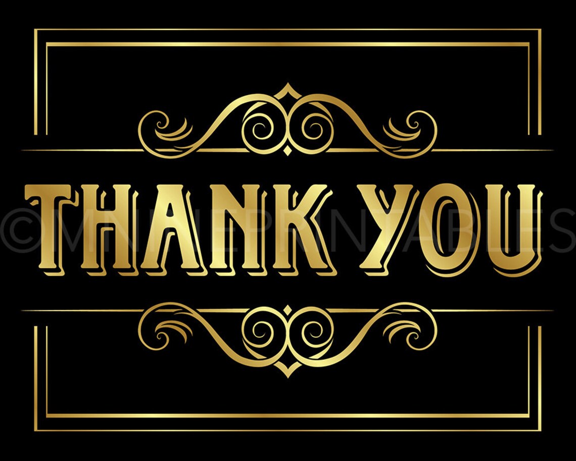 Party Printable THANK YOU Sign Vintage Party | Etsy