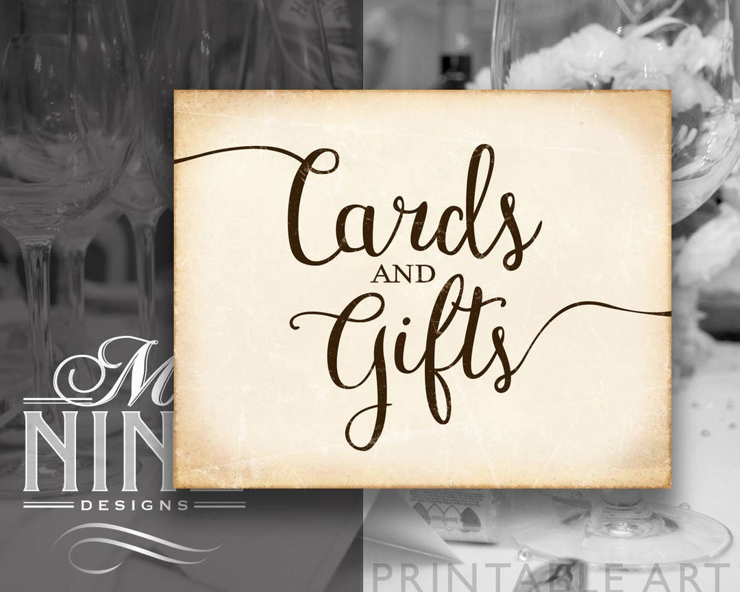 Rustic Sign Printables / Rustic CARDS and GIFTS Sign / Rustic Wedding ...