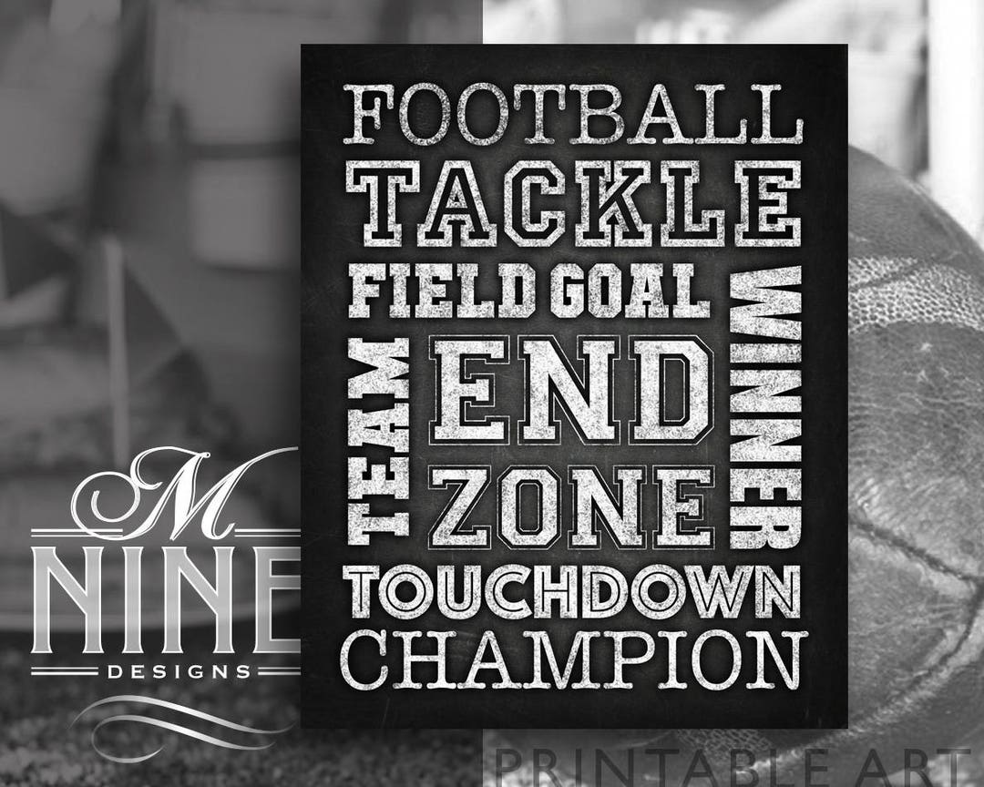 Football Party Sign Poster Printable, Football Birthday Party ...
