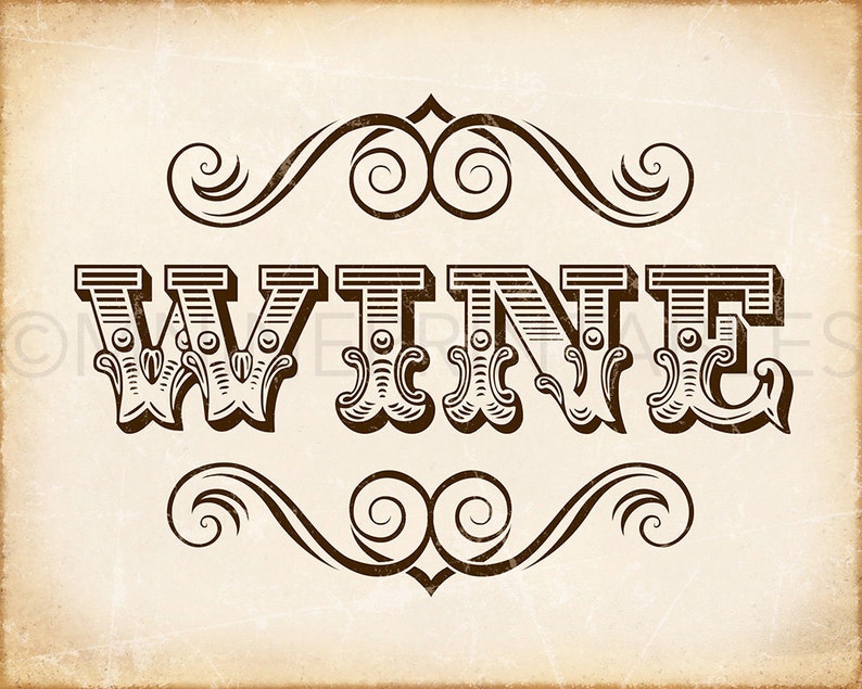 Rustic Party Printable Art wine Sign Party | Etsy