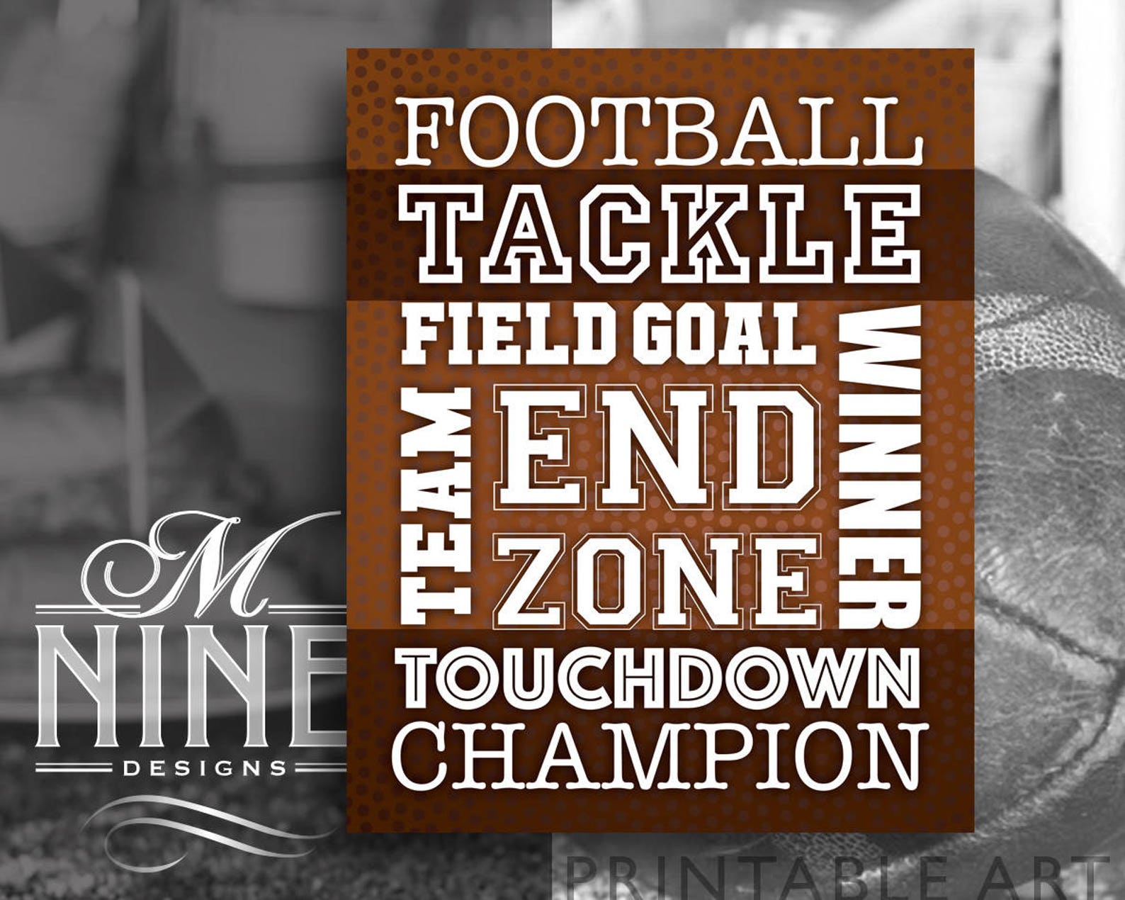 Football Sign Printables Football Words Printable Art - Etsy