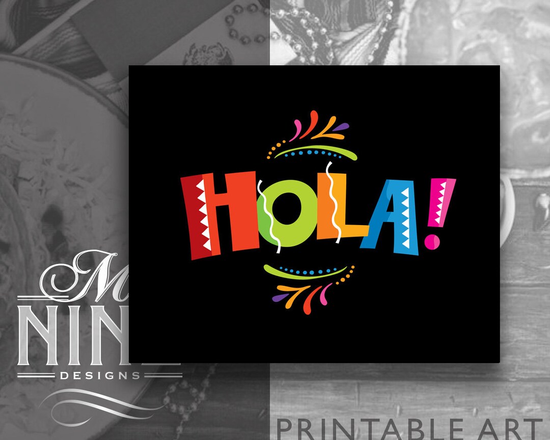 Fiesta Party HOLA Sign Printables | Fiesta Welcome Sign Downloads ...