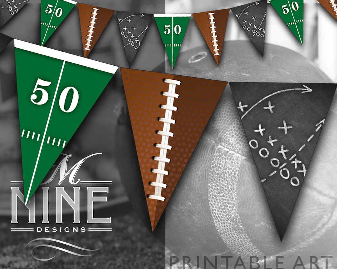 Football Pennant Banner Printables | Football Party Banner Downloads ...