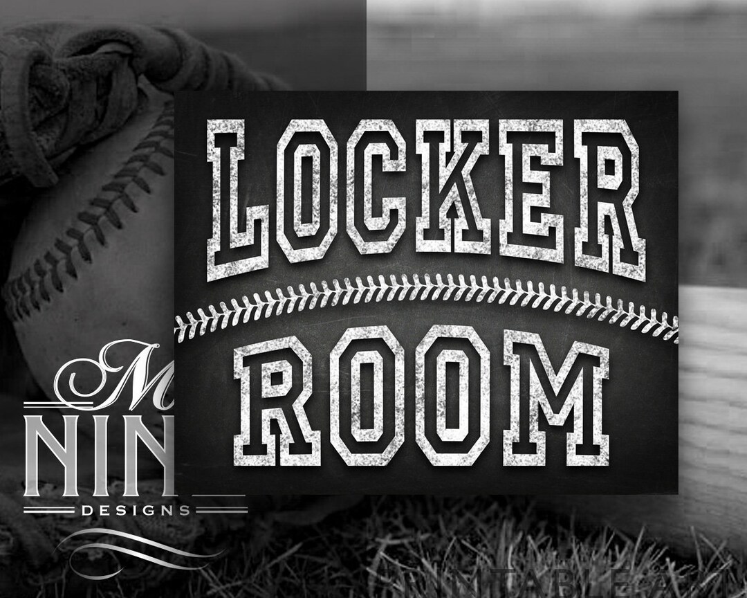 Baseball Party Sign Printable, Locker Room Sign, Softball Baseball ...