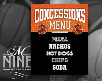 Basketball Party Menu - Etsy