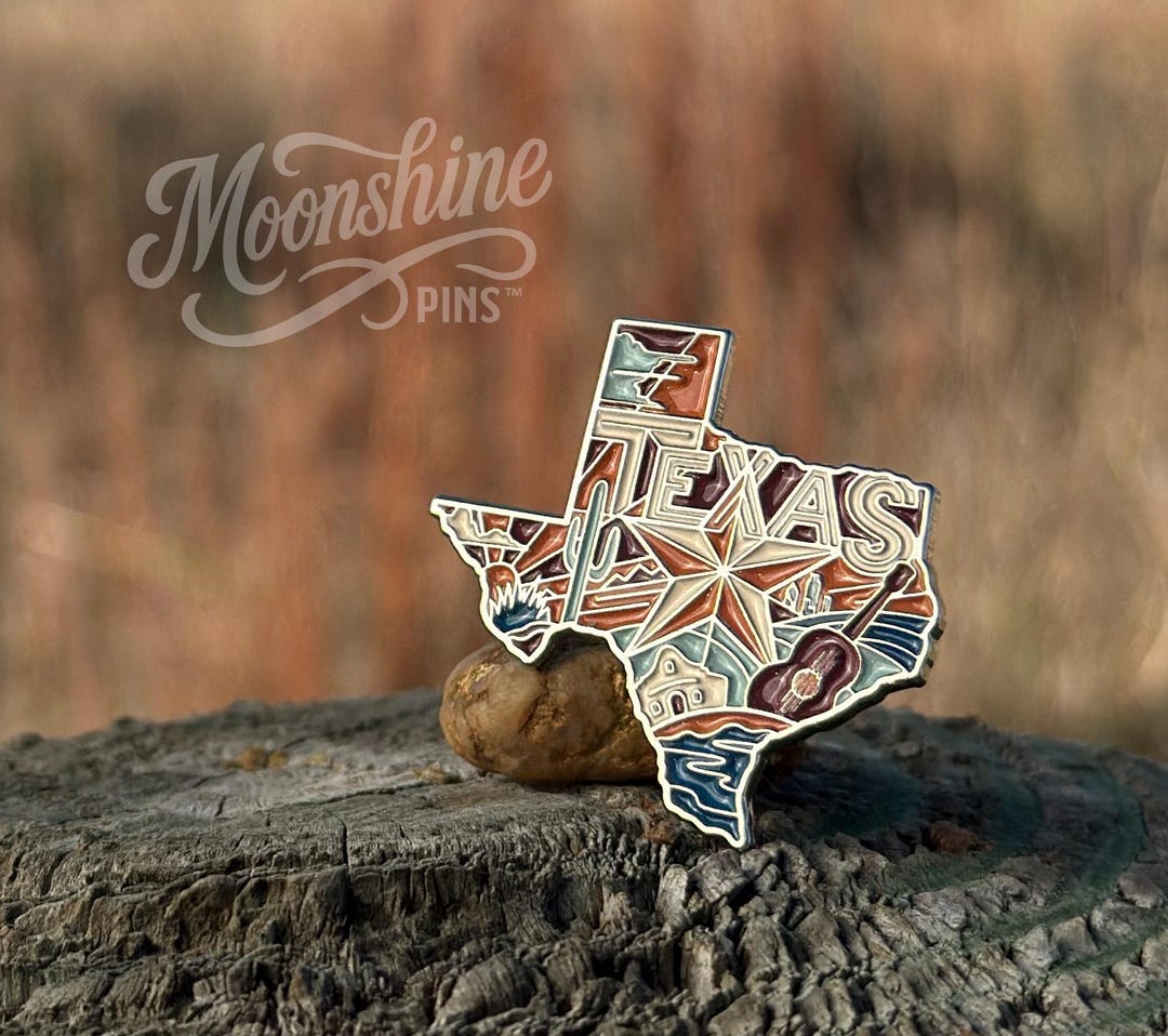 Texas Enamel Lapel Pin, State Shape Pin, Texas Gift for Travelers ...