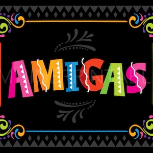 Fiesta Party Sign Printables AMIGOS AMIGAS Sign Downloads - Etsy UK
