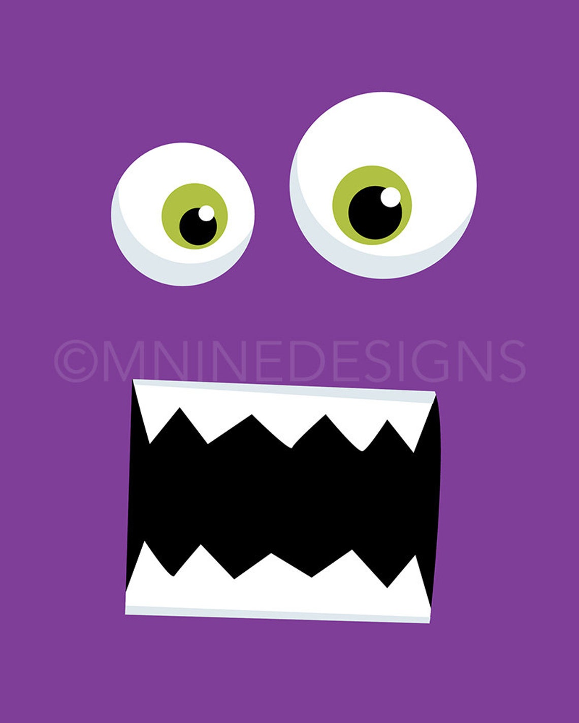 Set of 4 MONSTER Face Printables Frame Art Printable Wall Art - Etsy