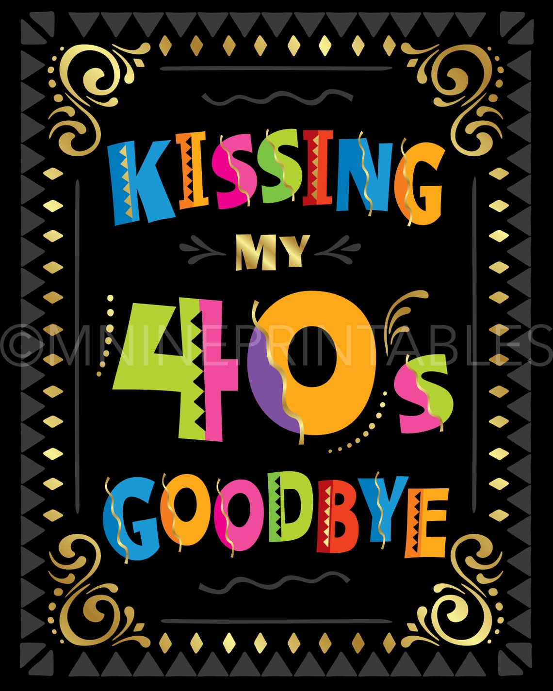 Fiesta Party Sign Printables Kissing My 40's Goodbye - Etsy