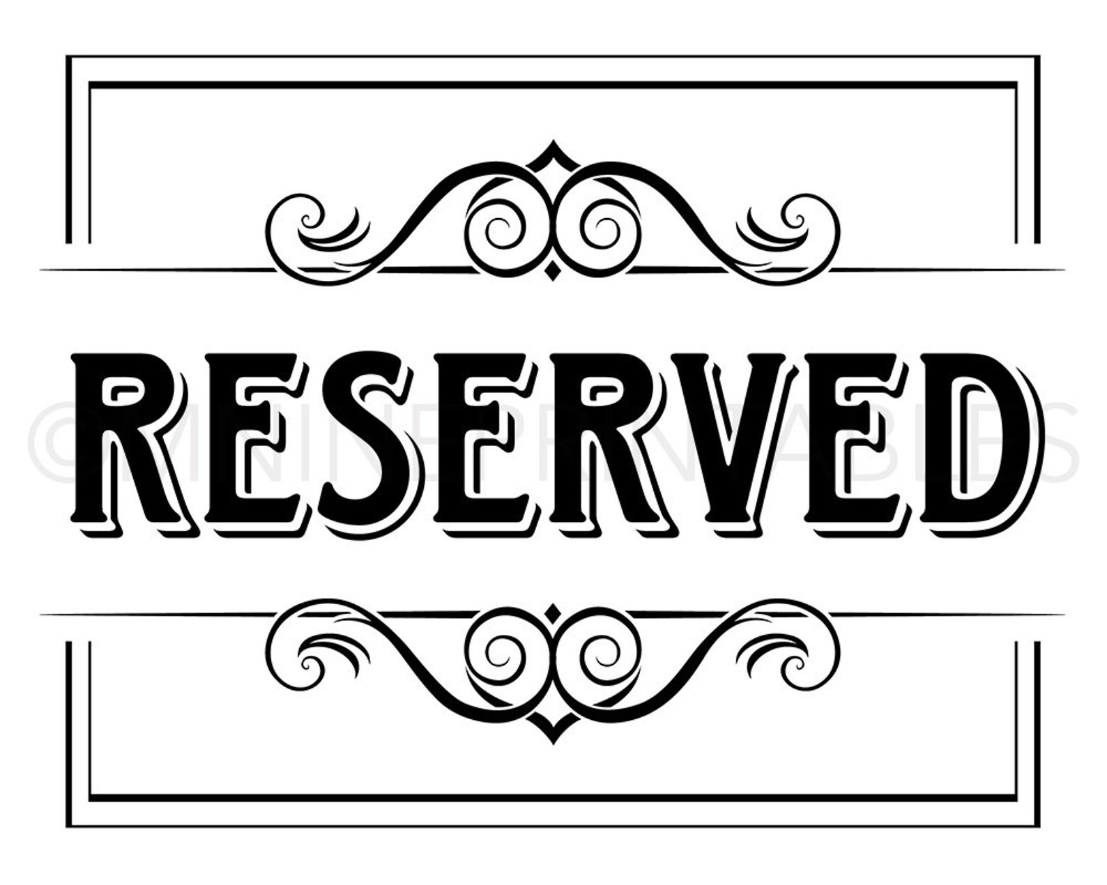 Party Printable RESERVED Sign Vintage Party Signs | Etsy