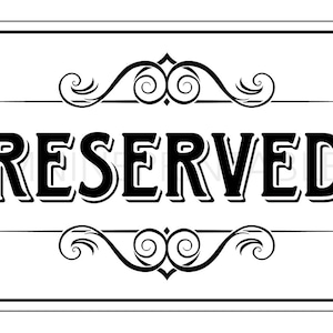 Party Printable "reserved" Sign Vintage Party Signs, Gatsby Party ...