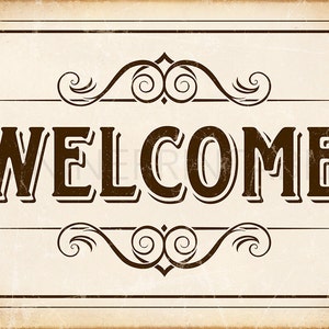 Rustic Printable Art "welcome" Party Download, Welcome Sign, Distressed ...