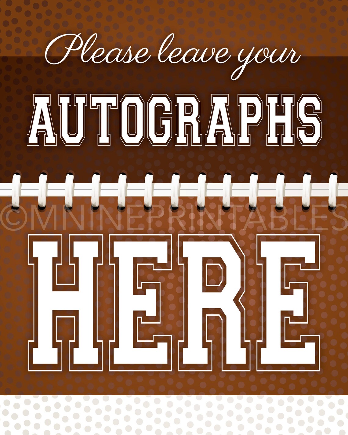Football Party Sign Printables AUTOGRAPHS Sign Football - Etsy