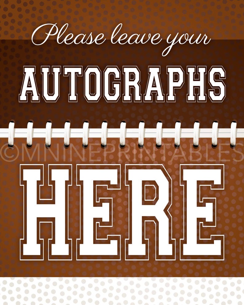 Football Party Sign Decorations, Football Autographs Sign, Football ...