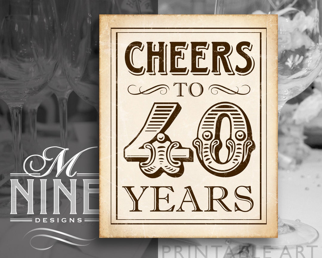 40th Birthday Party, Sign Decorations, Prohibition Era, 40th ...
