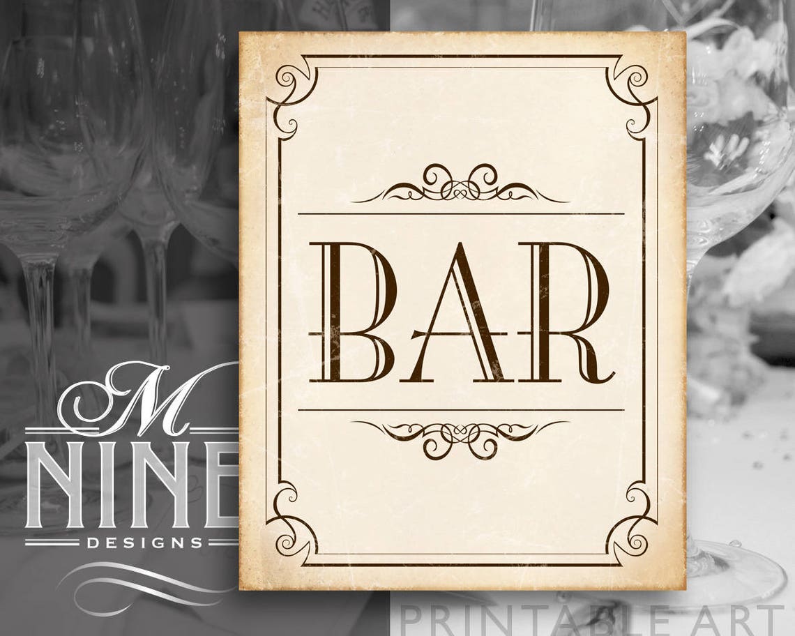 Rustic Wedding Signs / BAR Sign / Rustic Party Decor Wedding | Etsy