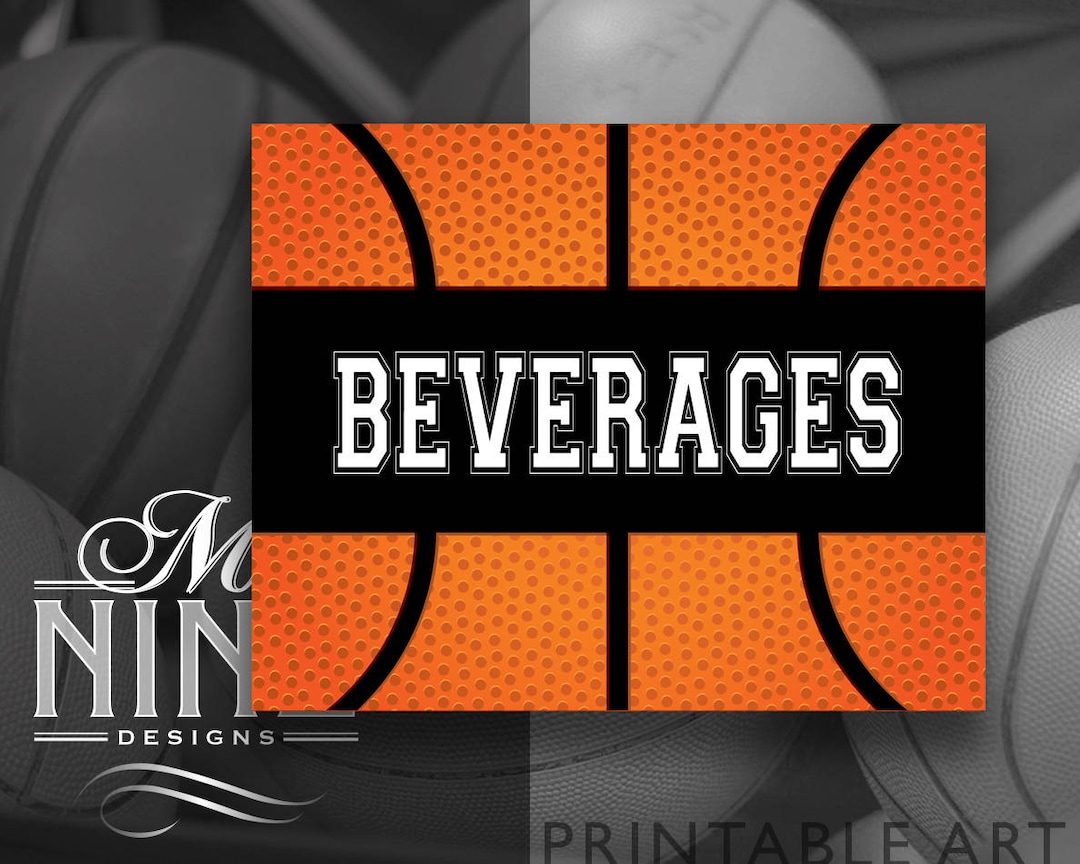 Basketball Sign Printables | BEVERAGES Sign | Digital Downloads ...