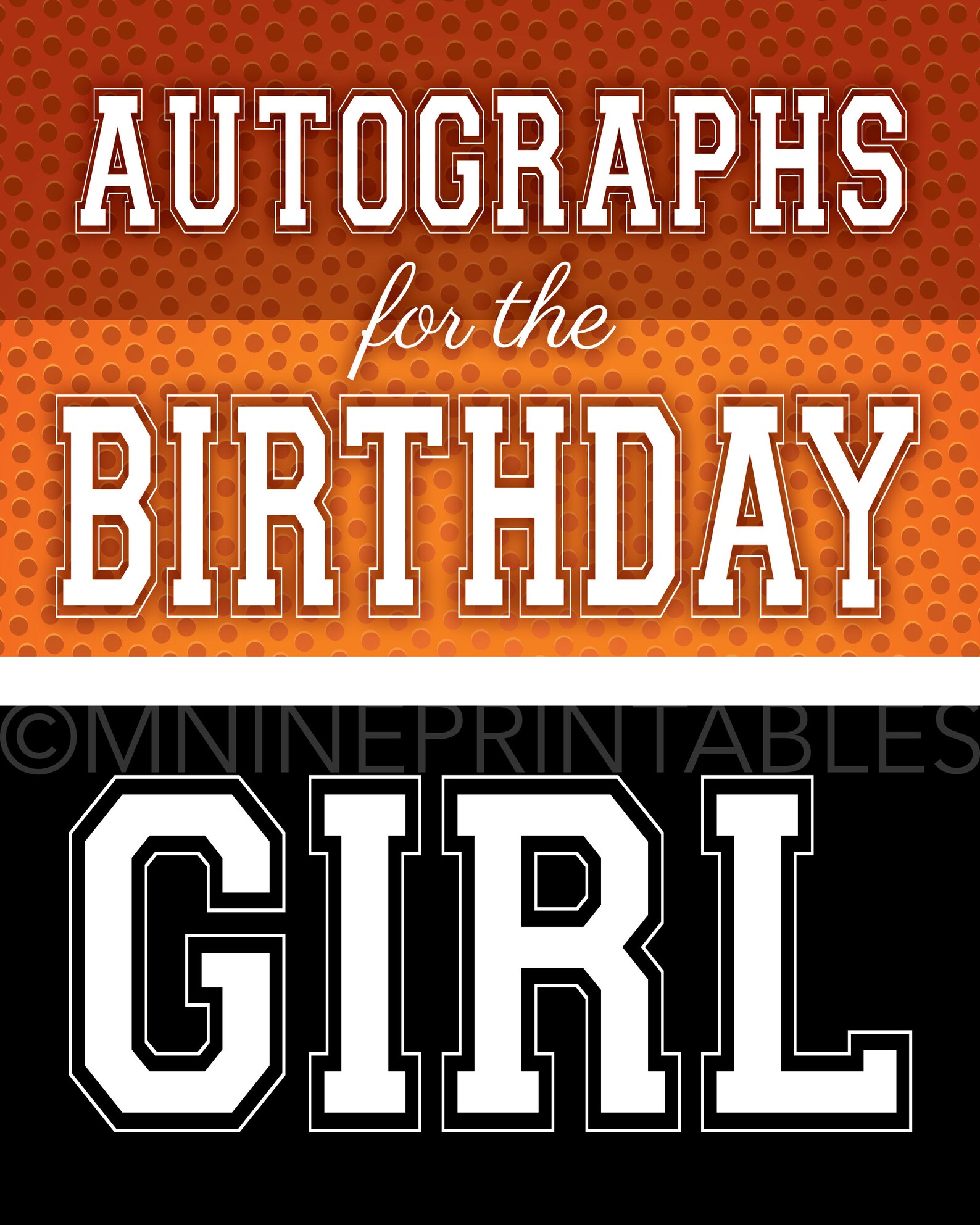 Basketball Party Sign Printables AUTOGRAPHS for the BIRTHDAY | Etsy