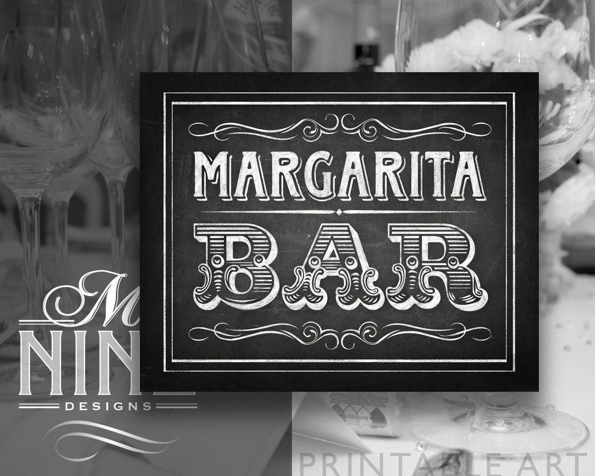 Chalkboard Sign Printables / MARGARITA BAR / Sign Downloads | Etsy
