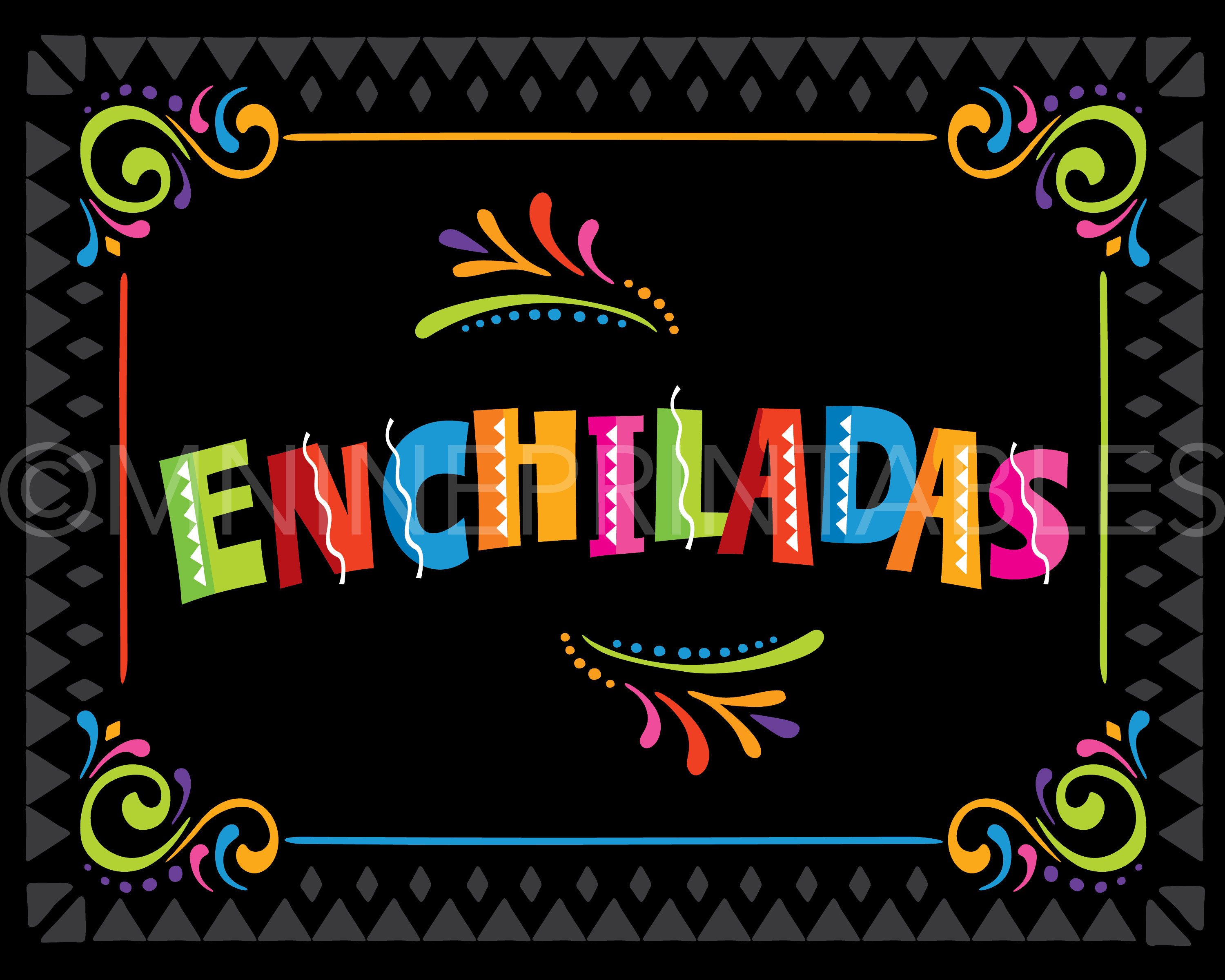 Cinco de Mayo Party Sign Printables ENCHILADAS Sign | Etsy