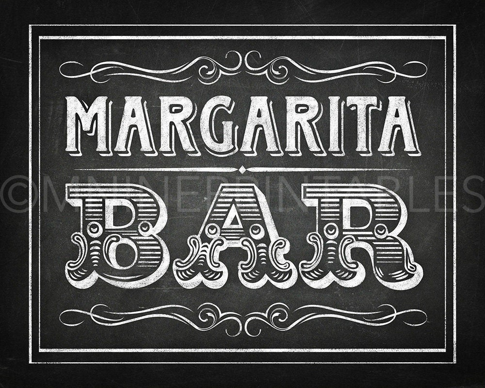 Chalkboard Sign Printables / MARGARITA BAR / Sign Downloads | Etsy