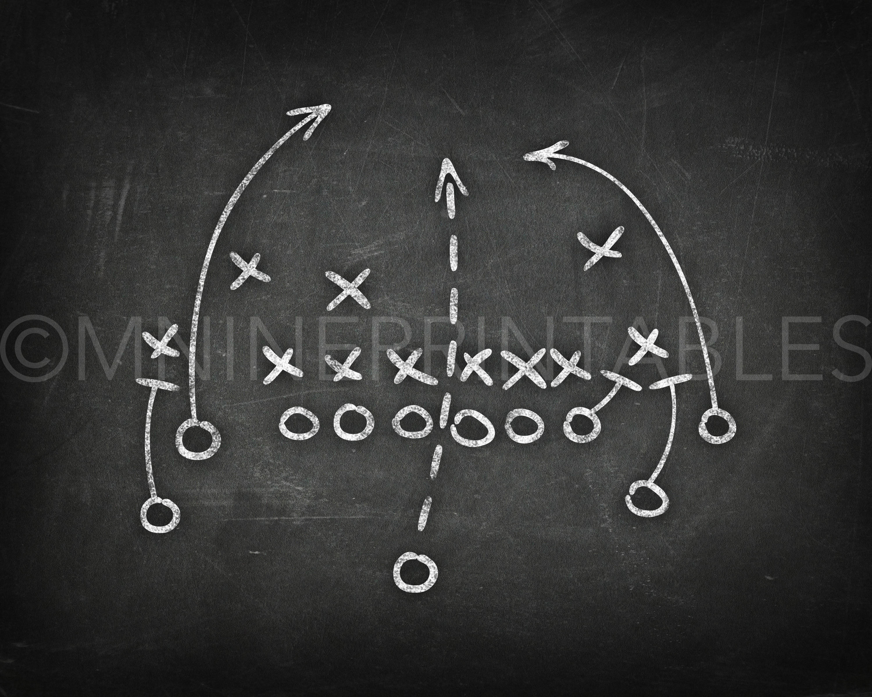 Chalkboard Football Party Printables Chalk Football Playbook - Etsy
