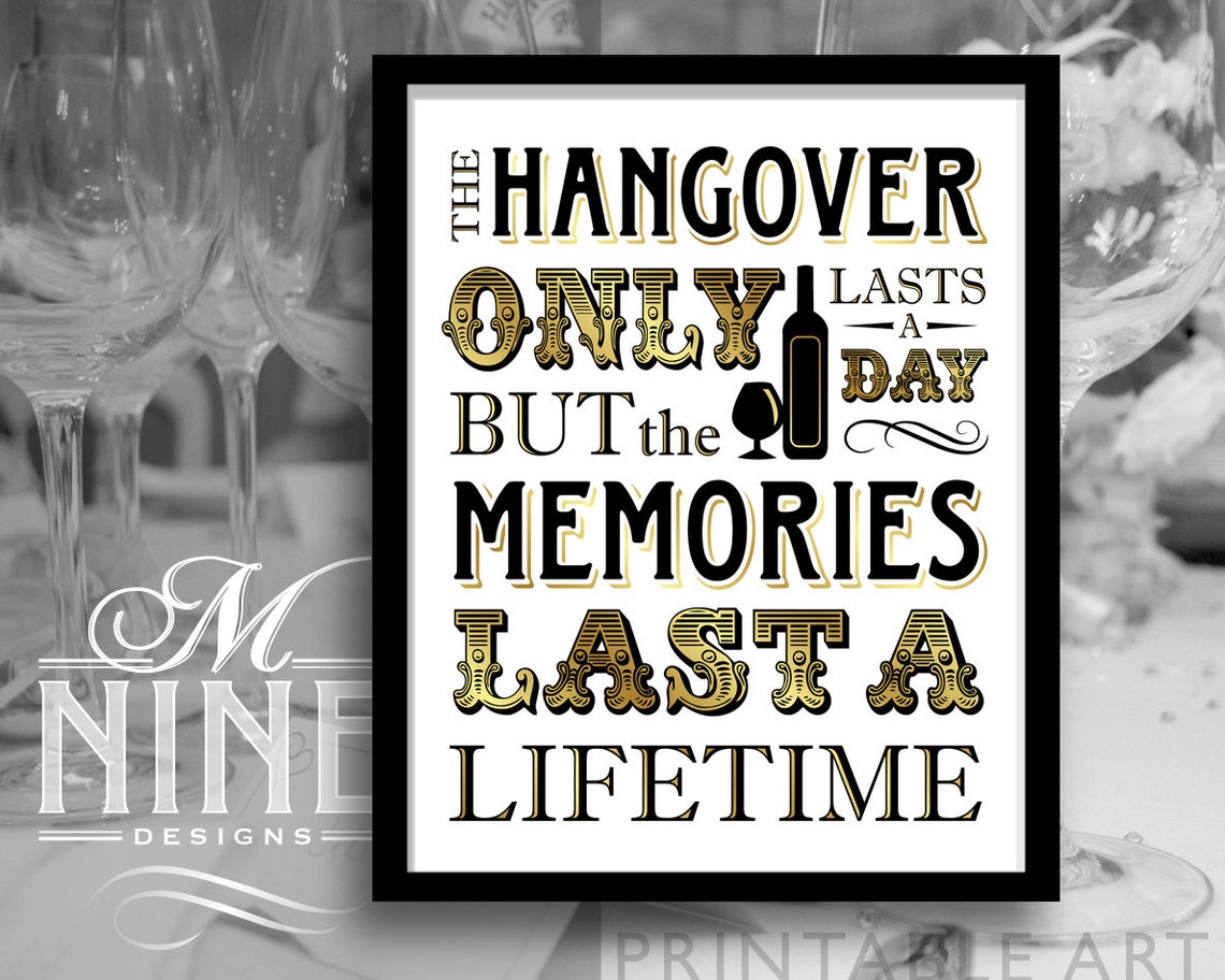 Party Printable The Hangover Only Lasts A Day Etsy