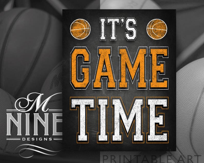 Basketball Party Sign Printables IT'S GAME TIME - Etsy