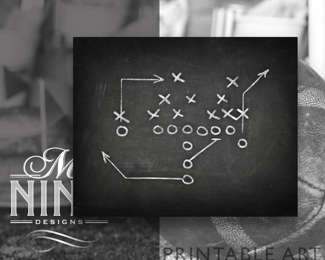Chalk Football Party Printables | Chalk Football Playbook Printable ...