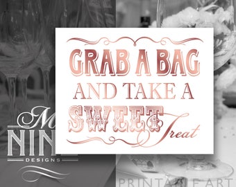 Printable Party Signs / GRAB A BAG and Take A Sweet Treat Sign | Etsy