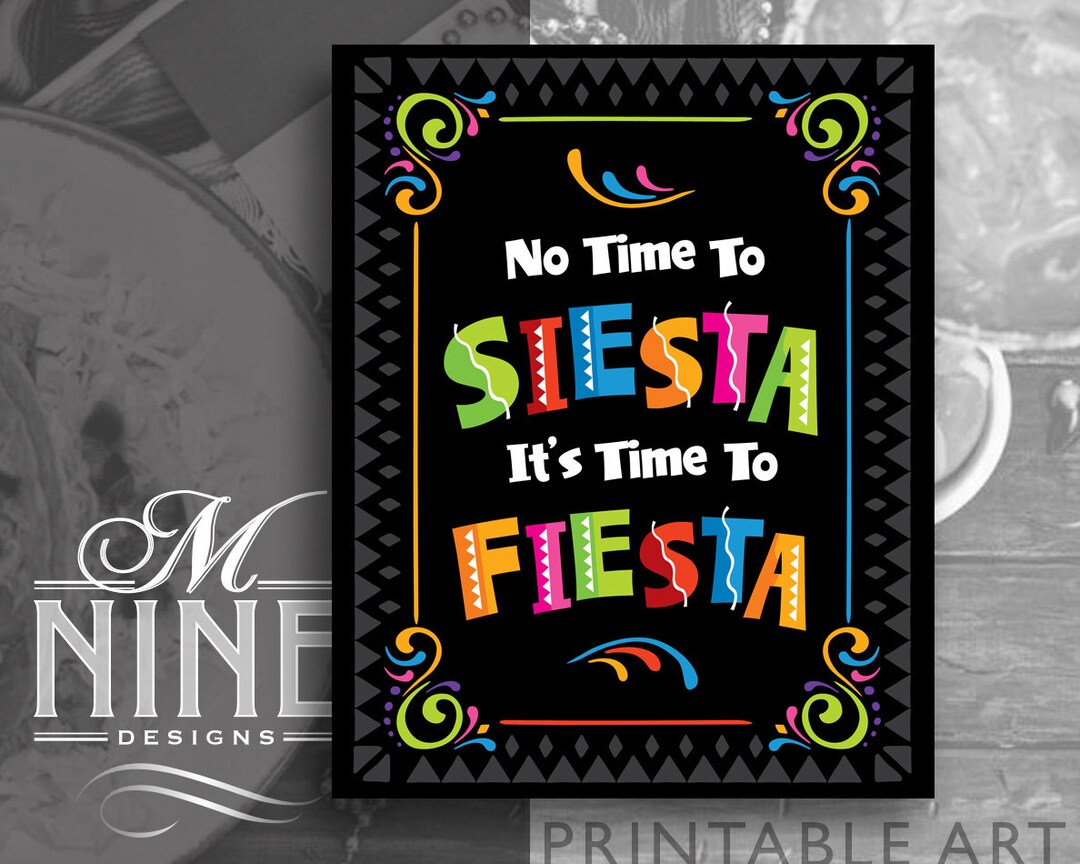 Fiesta Party It's Time to FIESTA Sign Printables - Etsy