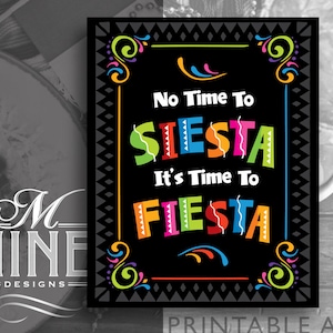 Fiesta Party It's Time to FIESTA Sign Printables - Etsy